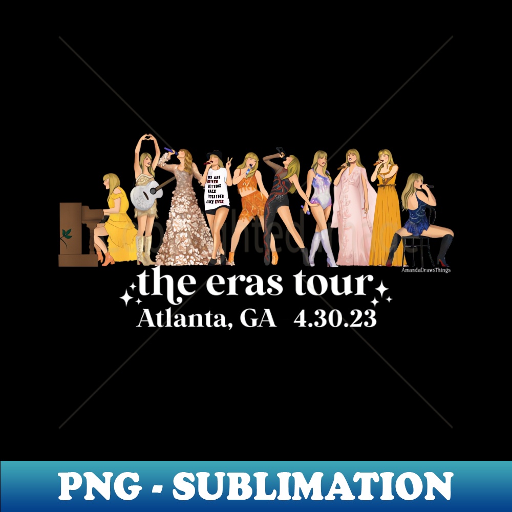 430 ATLANTA Hand Drawn Eras Iconic Outfits Lineup WHITE text | Inspire ...