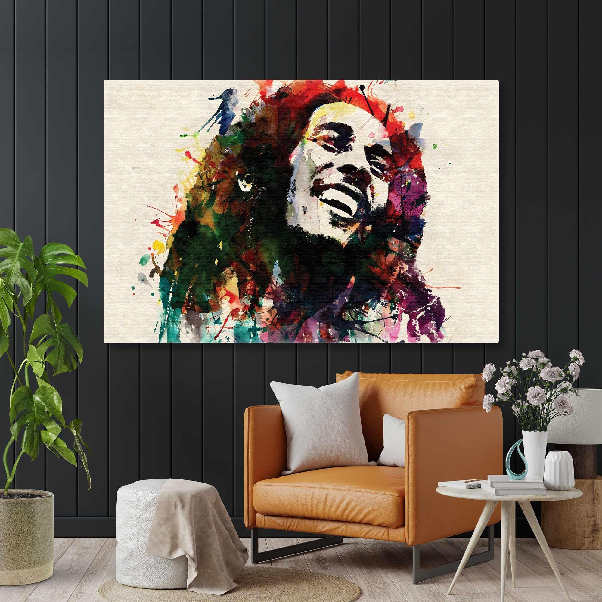 Bob Marley Illustration Street Art Music Roll Up Canvas, Str - Inspire ...