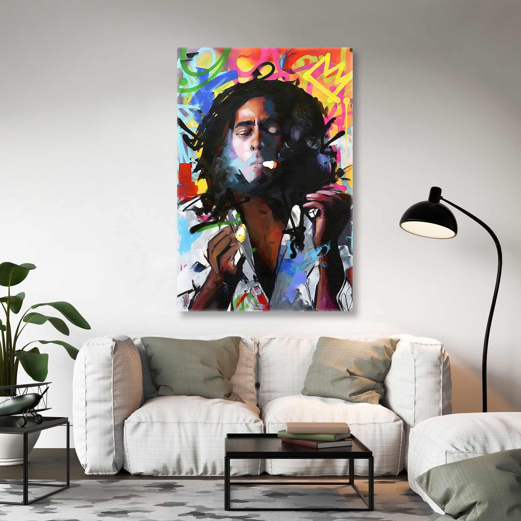 Bob Marley Street Art Graffiti Legendary Singer Roll Up Canv - Inspire ...