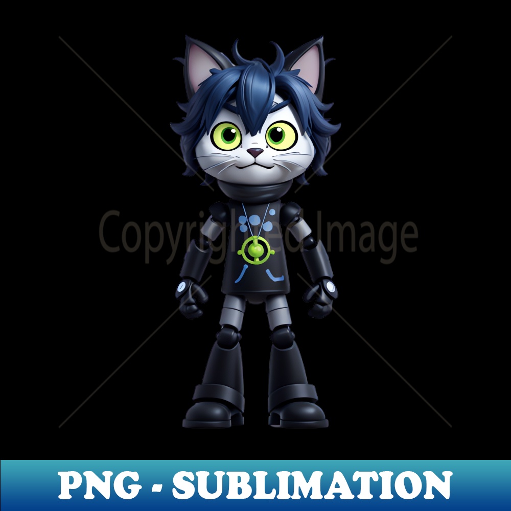 Robot Cat - PNG Transparent Sublimation Design - Transform Y - Inspire ...