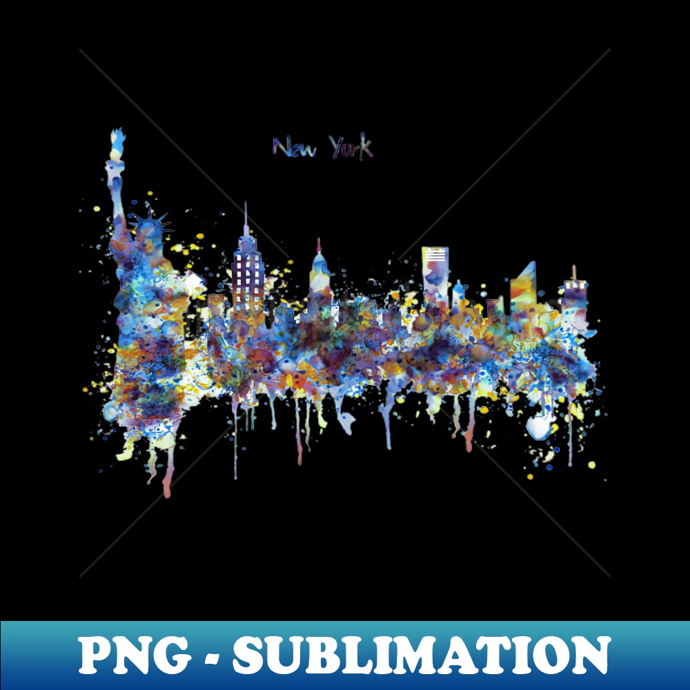 New York Watercolor Skyline - PNG Transparent Sublimation Fi | Inspire ...