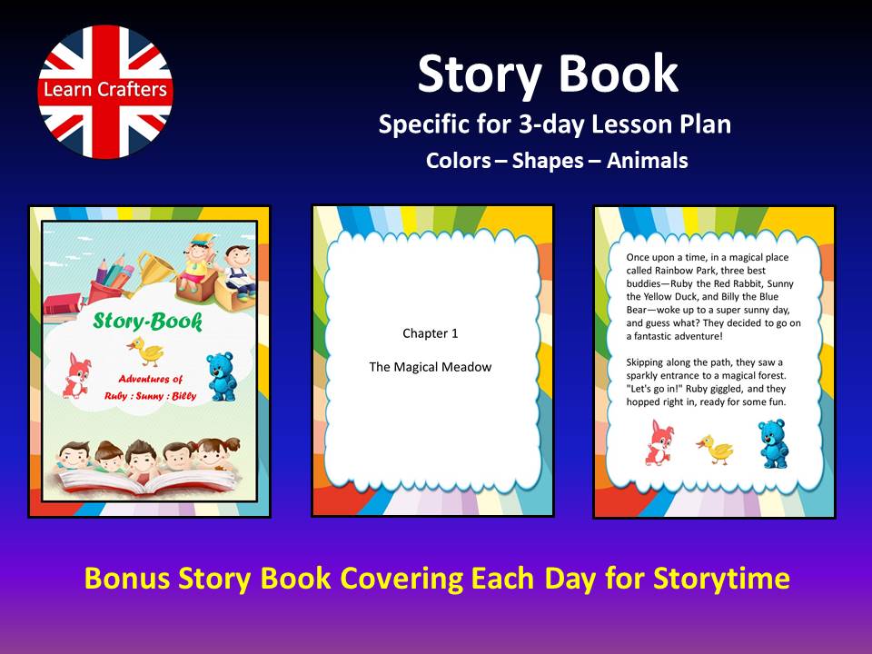 Story Book - 3 Day Lesson Plan. Colors - Shapes - Animals | Inspire Uplift