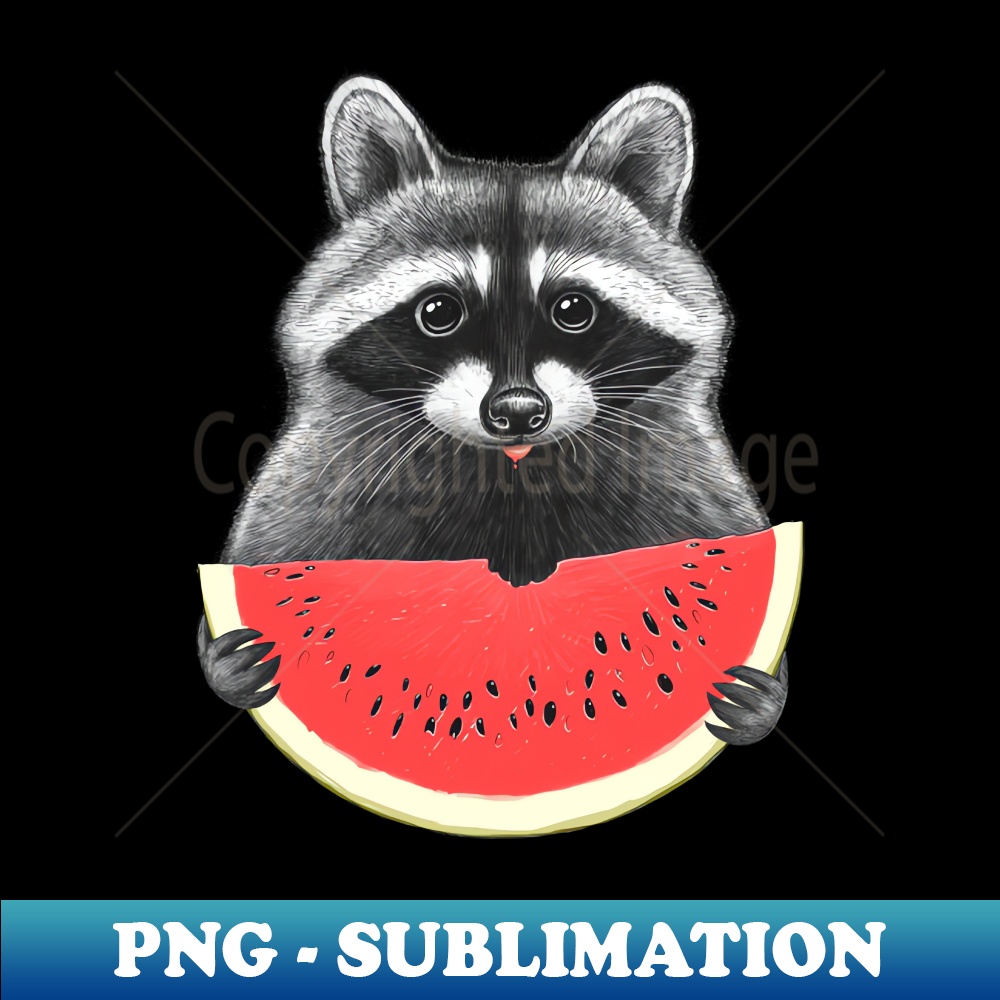 Raccoon eating watermelon - Special Edition Sublimation PNG | Inspire ...