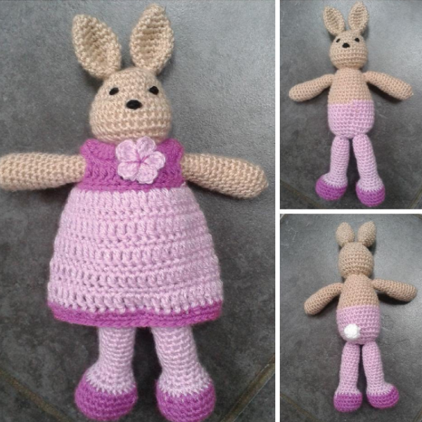 Viola the Rabbit in a Pretty Dress Crochet pattern, digital | Inspire ...