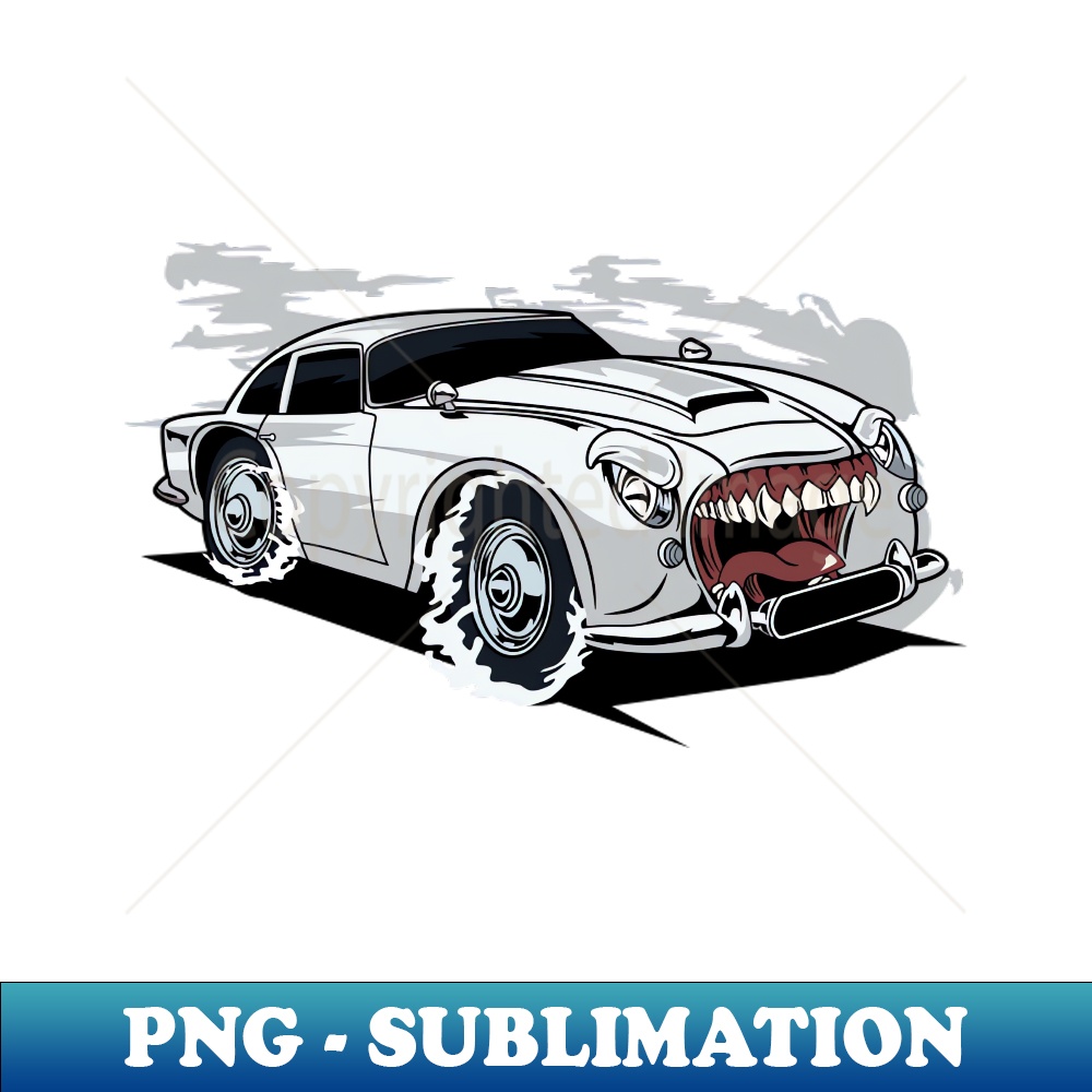 WHITE RETRO MONSTER CAR - Stylish Sublimation Digital Downlo | Inspire ...