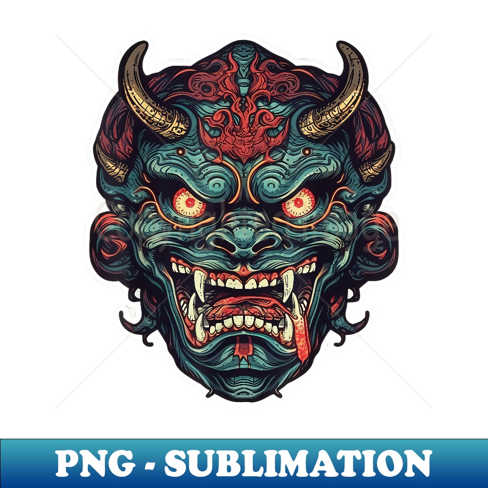 Japanese Demon Art Face Mask Devil Yokai Harajuku Aesthetic | Inspire ...