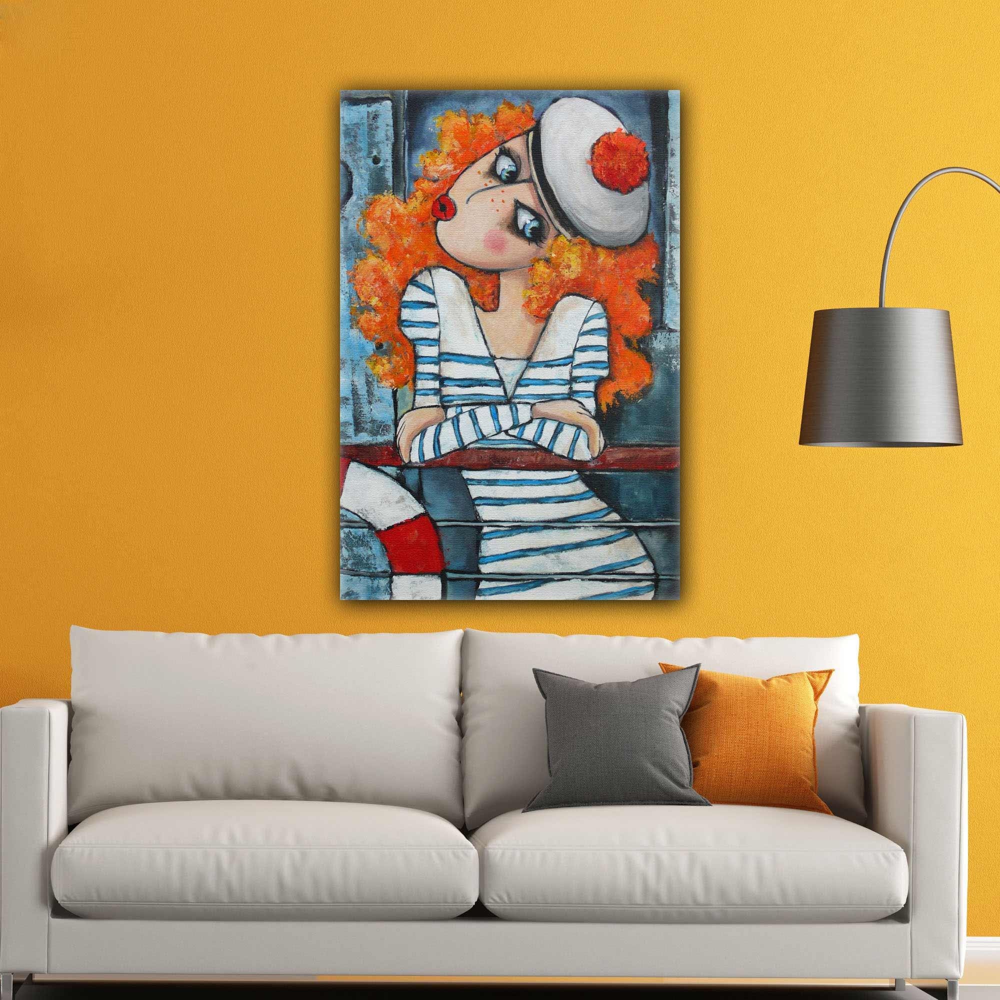 Abstract Artistic Oil Painting Effect Sailor Hat Freckled Gi | Inspire ...