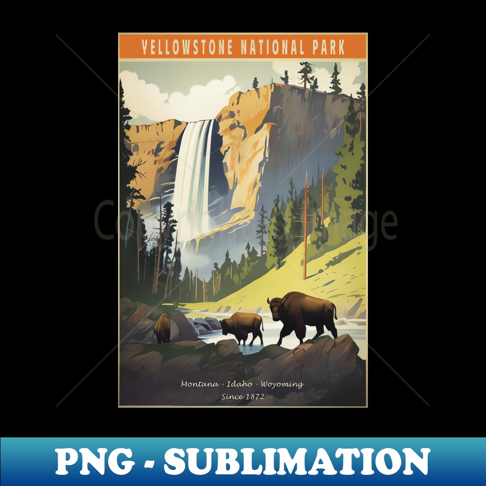Yellowstone National Park Vintage Poster - High-Resolution P - Inspire ...