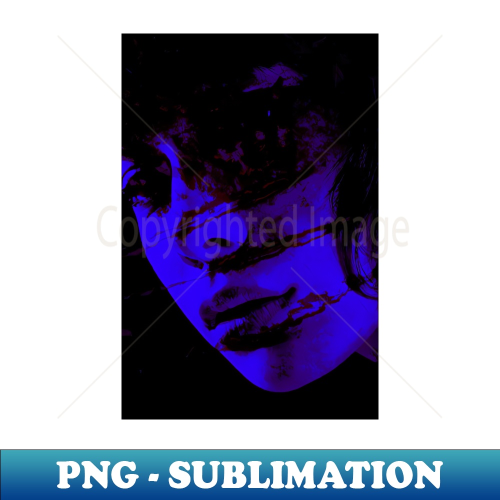 Beautiful girl face in blue lighting with overlay of blood s | Inspire ...