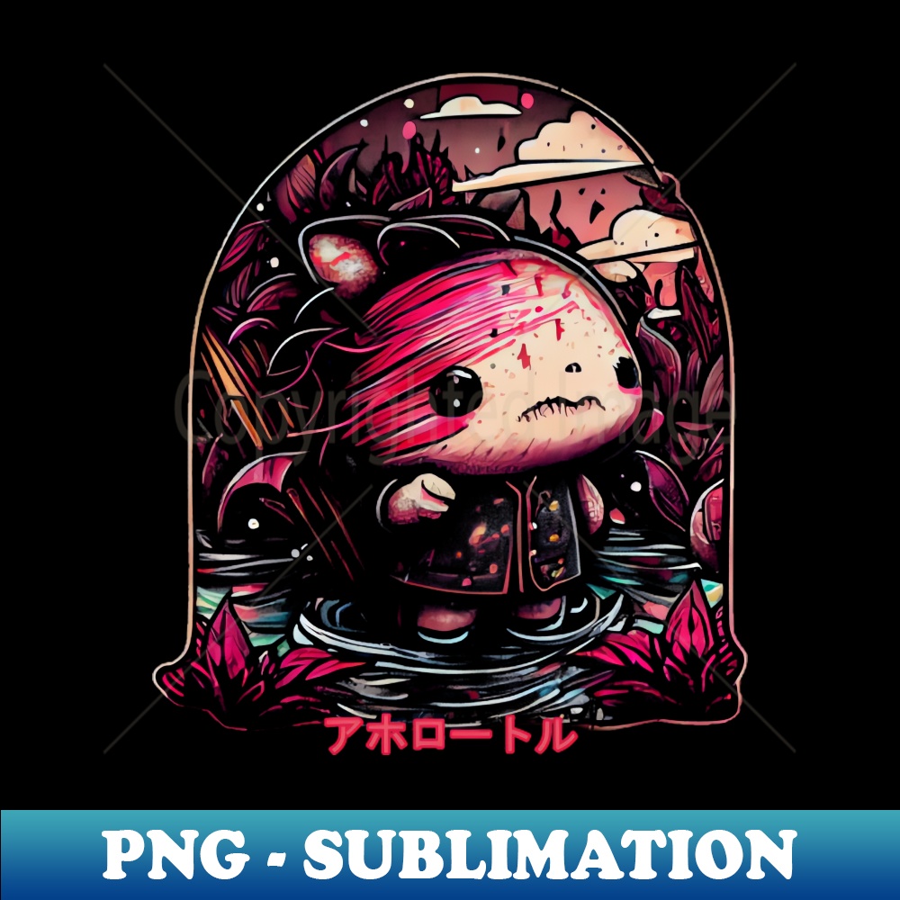 Chibi Axolotl - Vintage Sublimation PNG Download - Perfect f | Inspire ...