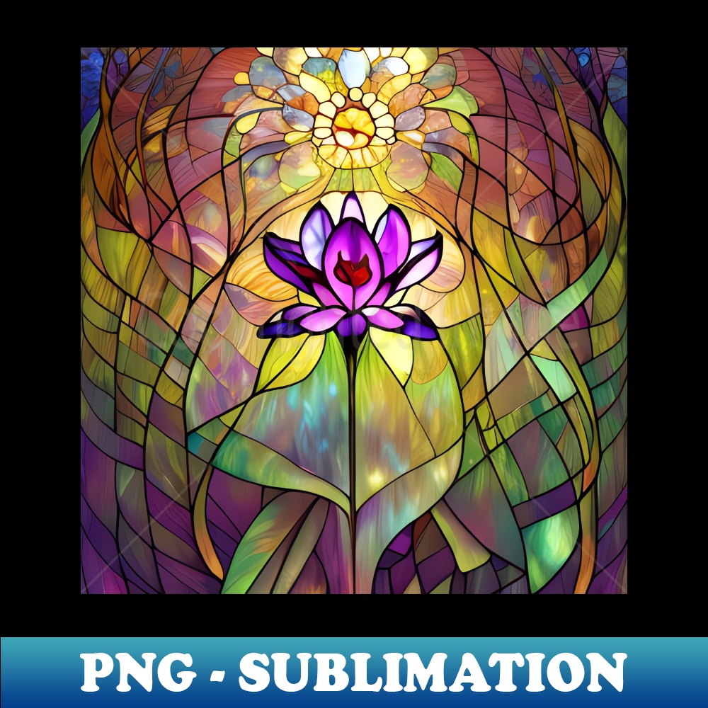 Stained Glass Lily - Digital Sublimation Download File - Rev | Inspire Uplift