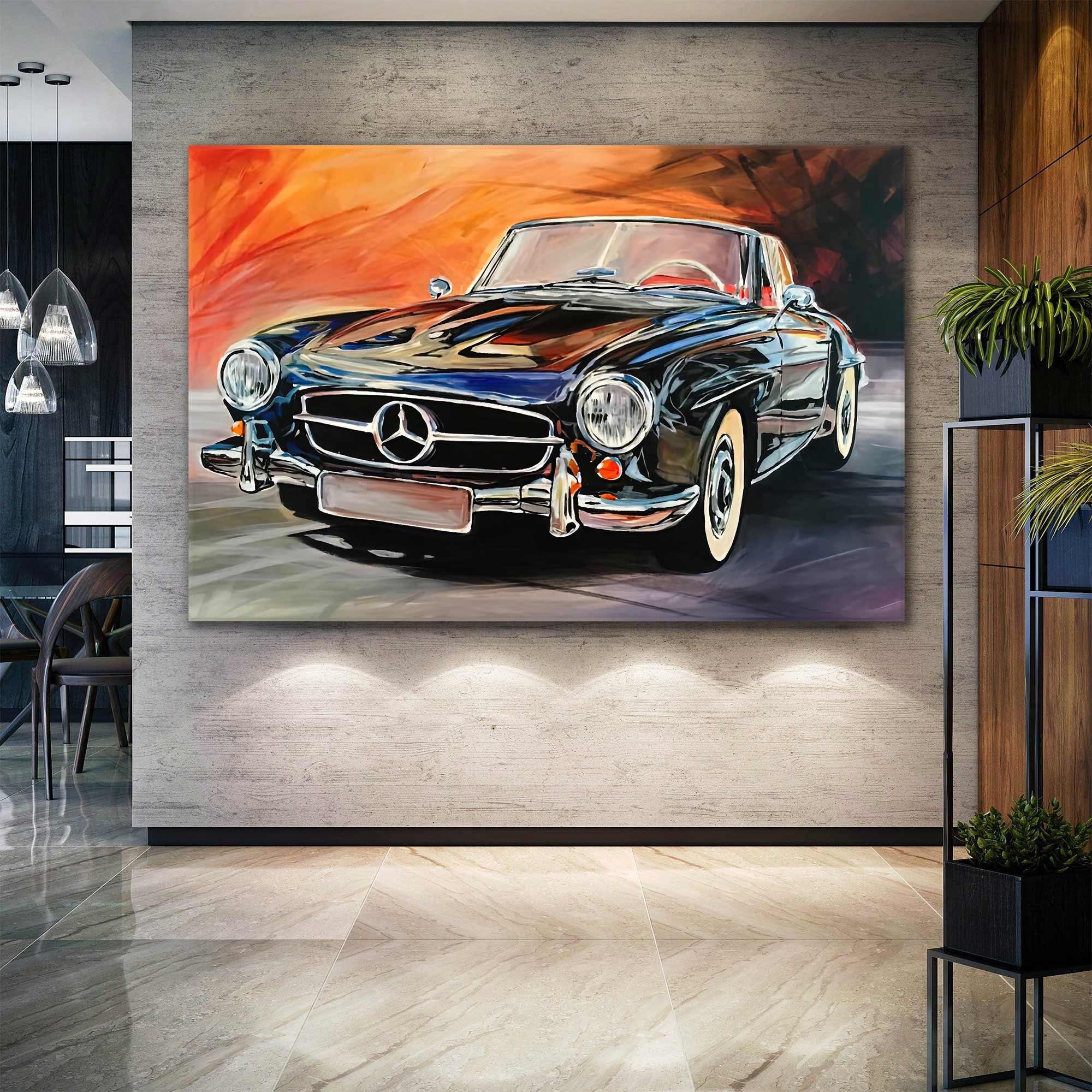 Classic Car Decor Nostalgia Famous Car Oil Paint Effect Roll - Inspire ...