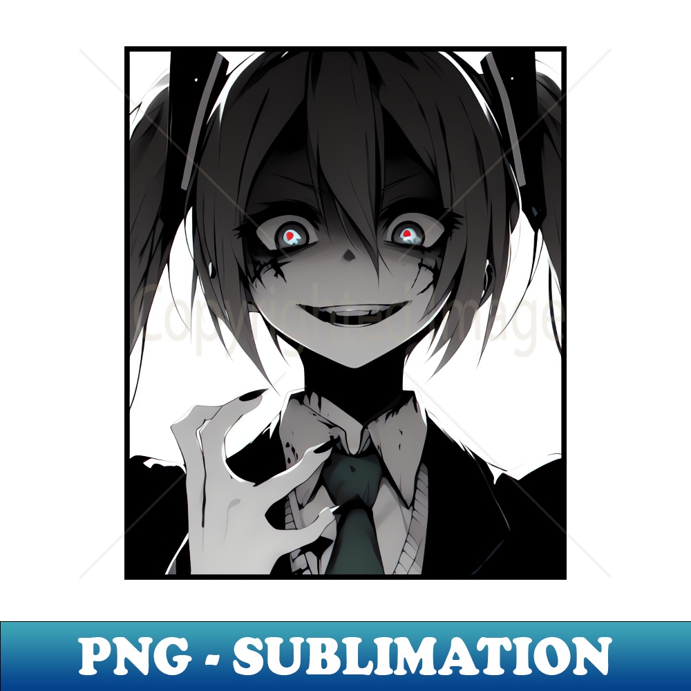 psycho Anime Girl with Pigtails in Monochrome - Exclusive Su | Inspire ...