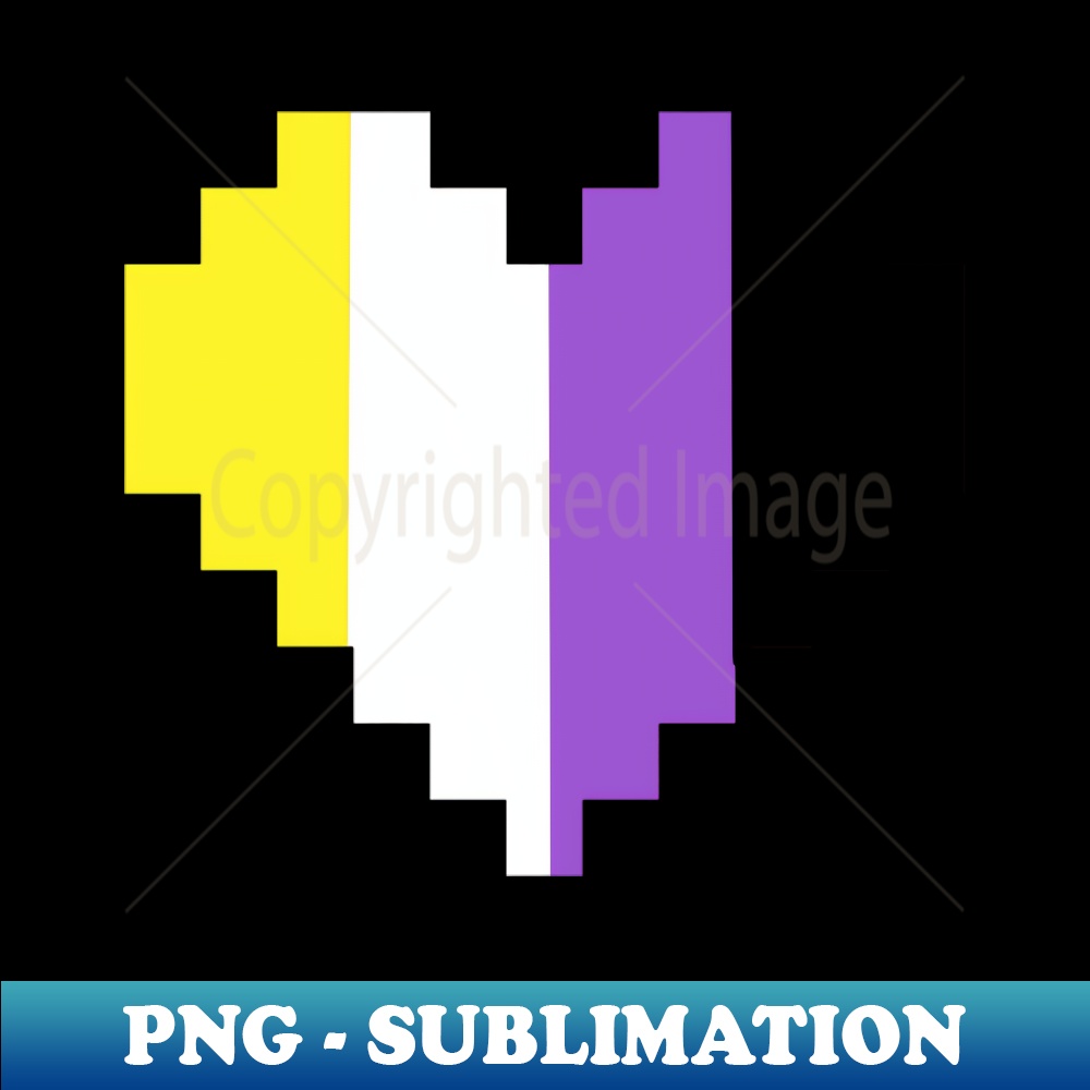 Nonbinary 8-bit Heart - Signature Sublimation PNG File - Def | Inspire Uplift