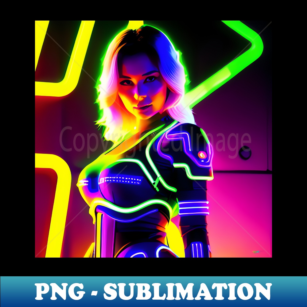 Neon Cyborg Woman - Cyberpunk 75 - Exclusive Sublimation Dig | Inspire ...