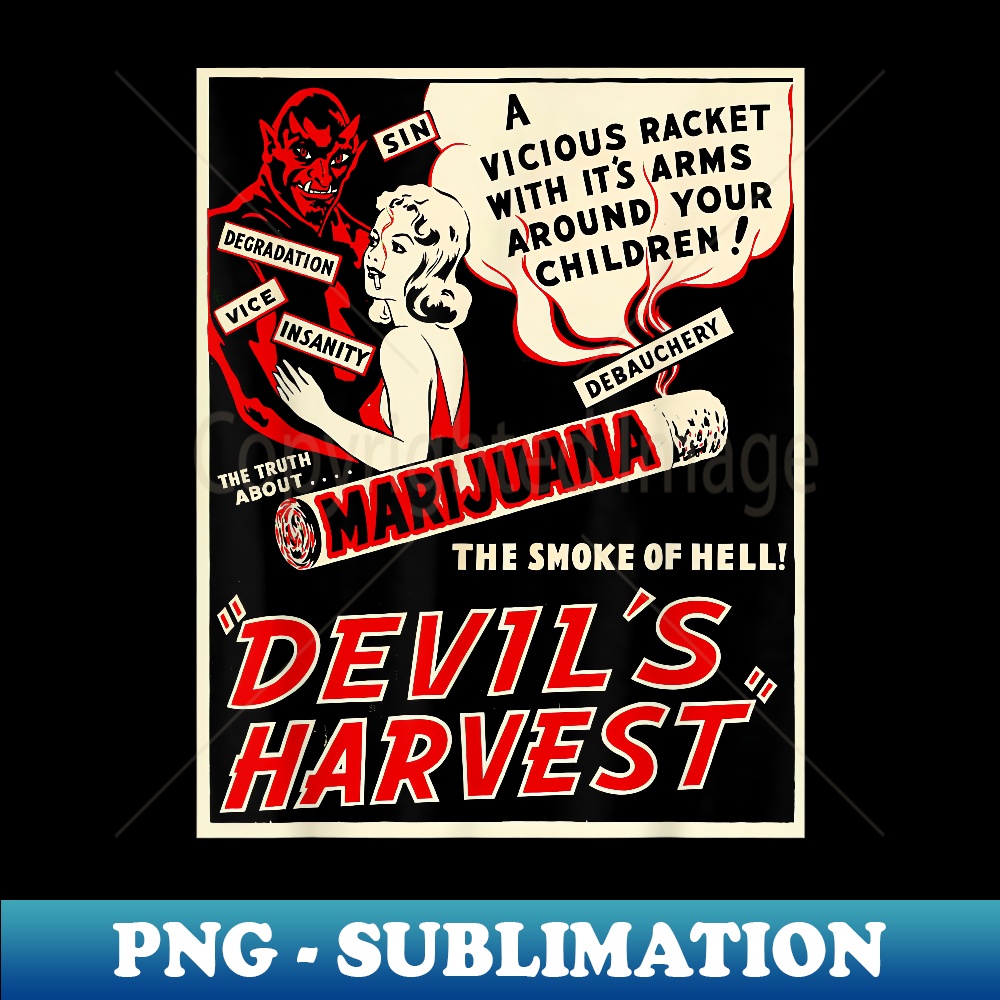 Retro Weed Art-Devil Harvest Marijuana Weed Propaganda - Cre | Inspire ...