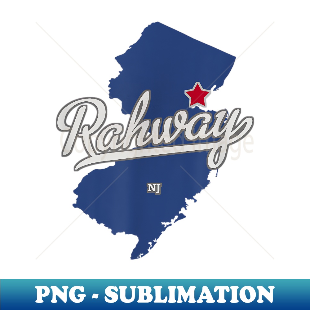 Rahway New Jersey NJ Map - Premium Sublimation Digital Downl | Inspire ...