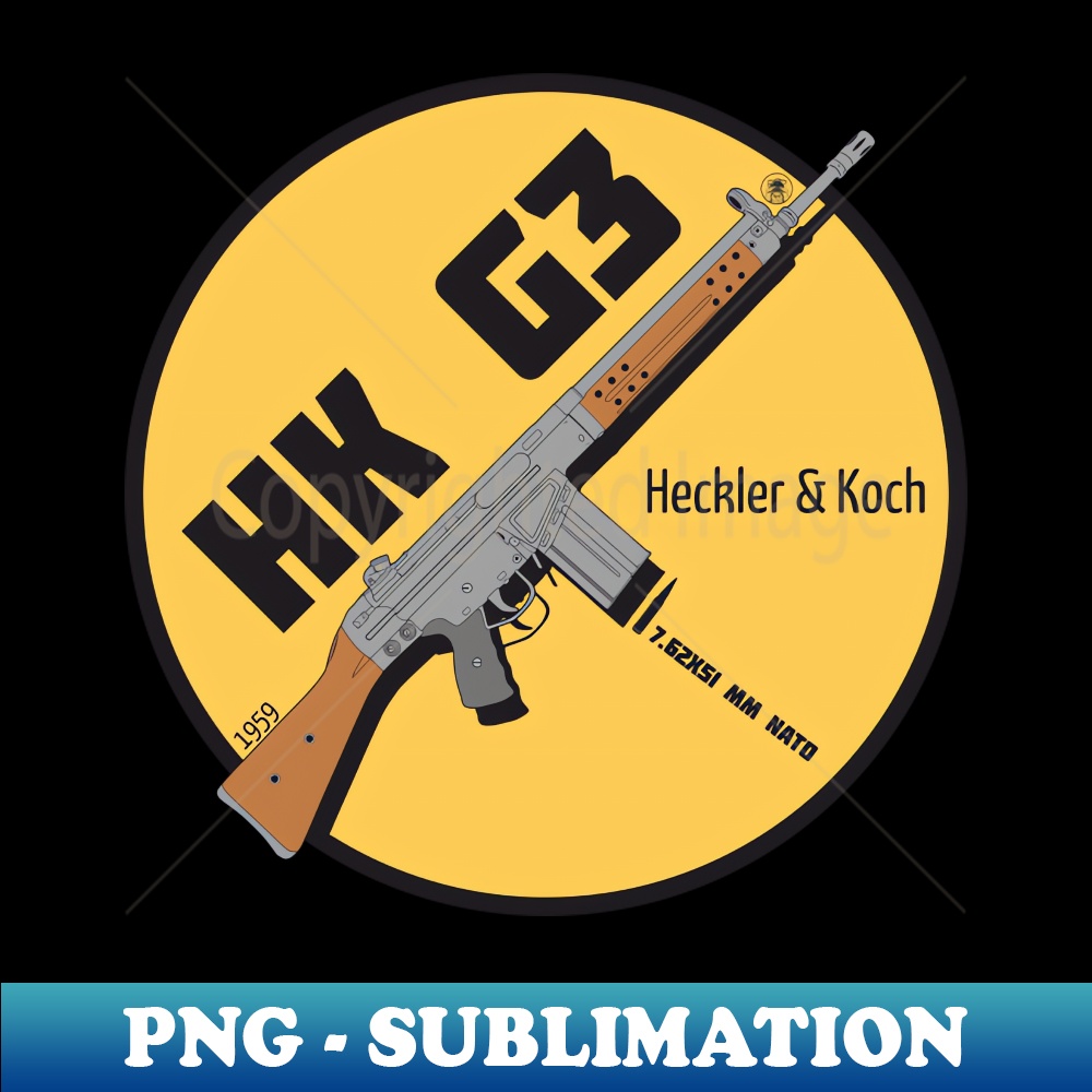 HK G3 German Assault Rifle - Exclusive PNG Sublimation Downl - Inspire Uplift