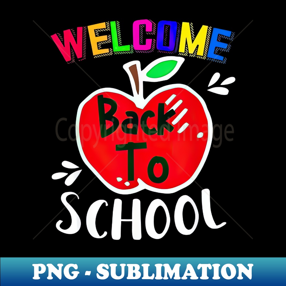 Welcome Back To School Red Apple Happy First Day Of School - | Inspire ...
