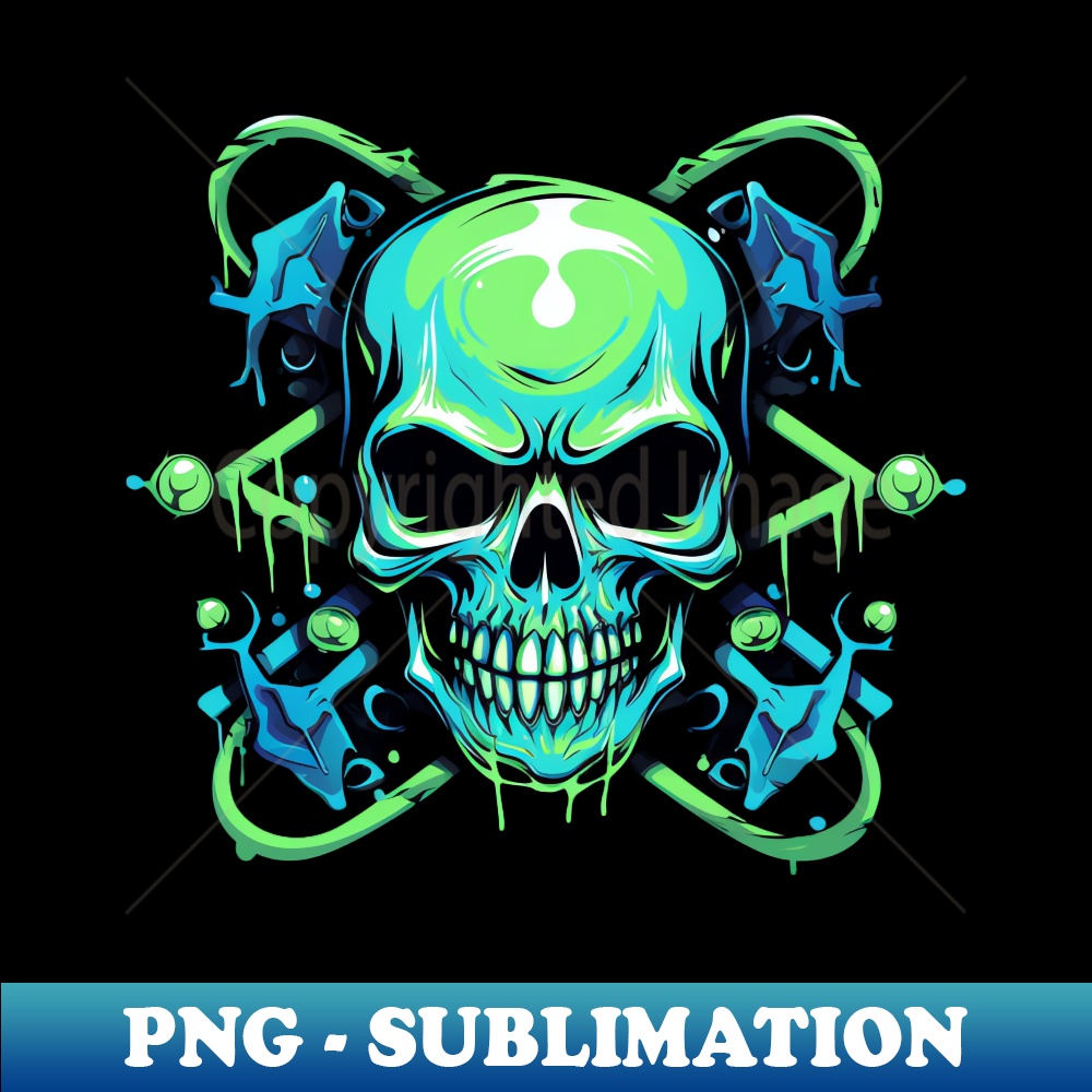 Neon skull and crossbones - PNG Transparent Sublimation Desi | Inspire ...