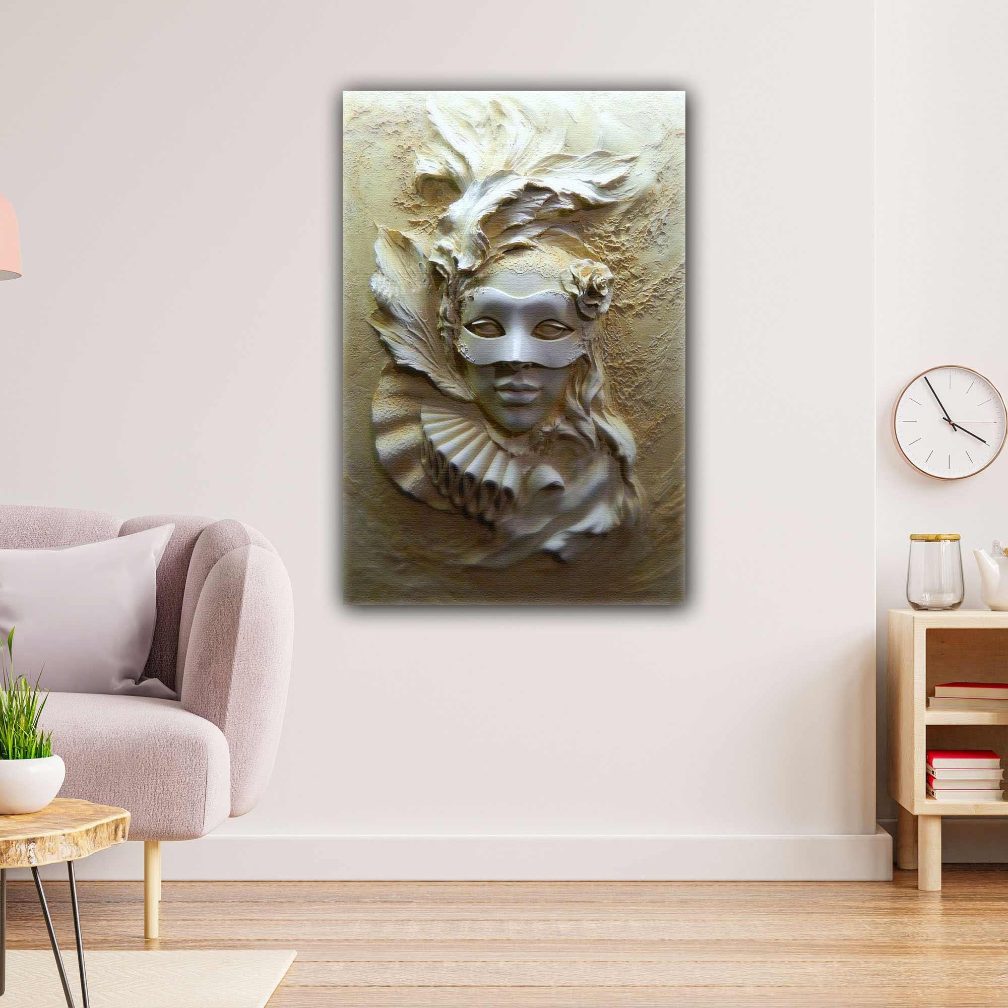 3D Look Gypsum Marble Woman Relief Roll Up Canvas, Stretched - Inspire ...