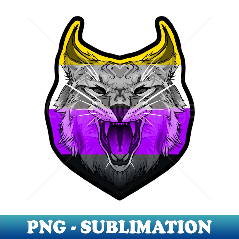 Caracal Non Binary Pride Flag - Retro PNG Sublimation Digita - Inspire Uplift