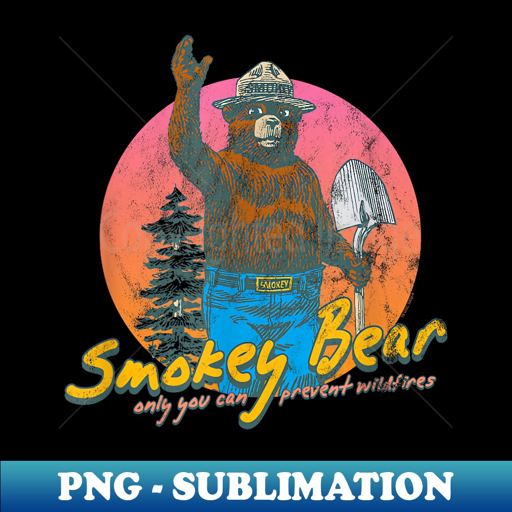 Smokey Bear Retro Smokey Bear - Unique Sublimation PNG Downl | Inspire ...
