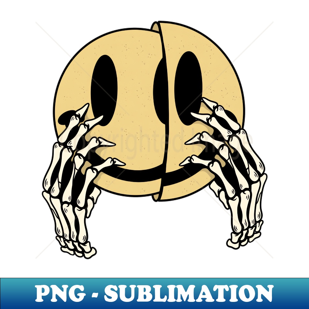 Smiley Skull Hand Smiling Emoji Face Skeleton Smiling Face - Inspire Uplift