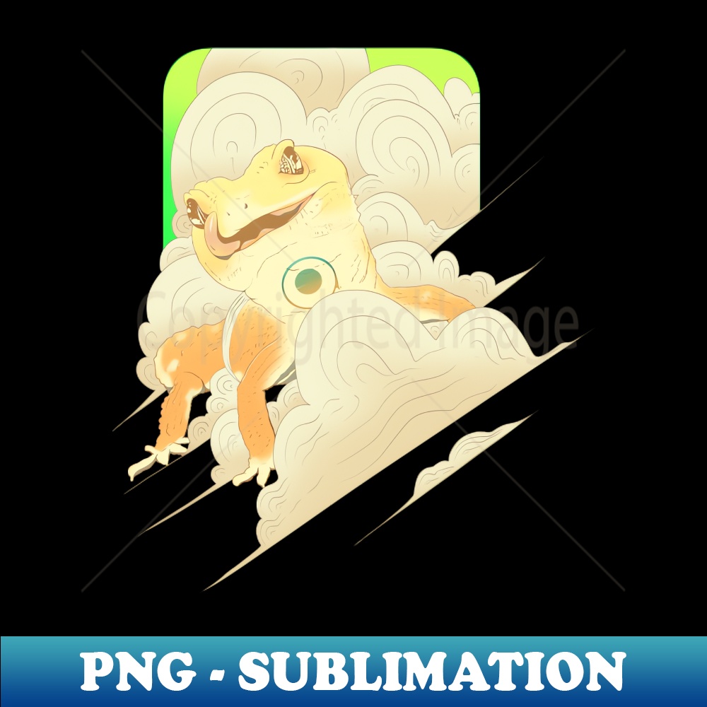 illustration of a gecko with a cloud of smoke - PNG Transpar - Inspire ...