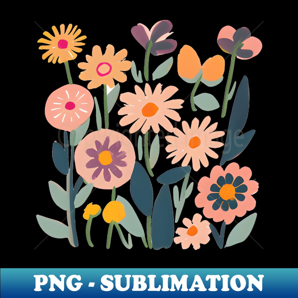 Mid Century Modern Flowers - Artistic Sublimation Digital Fi | Inspire ...