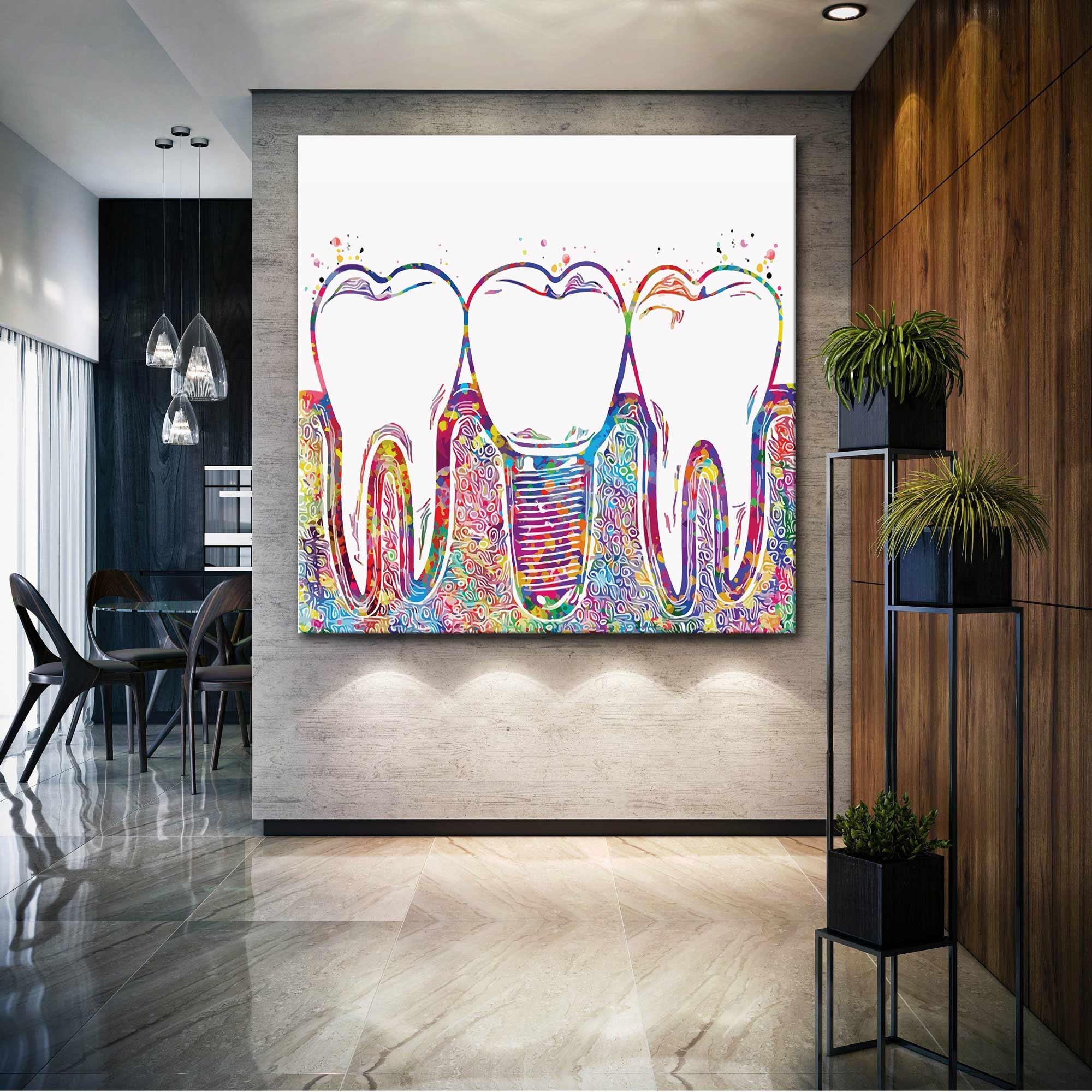 Colorful Teeth Implant Dentist Office Office Decor Roll Up C | Inspire ...