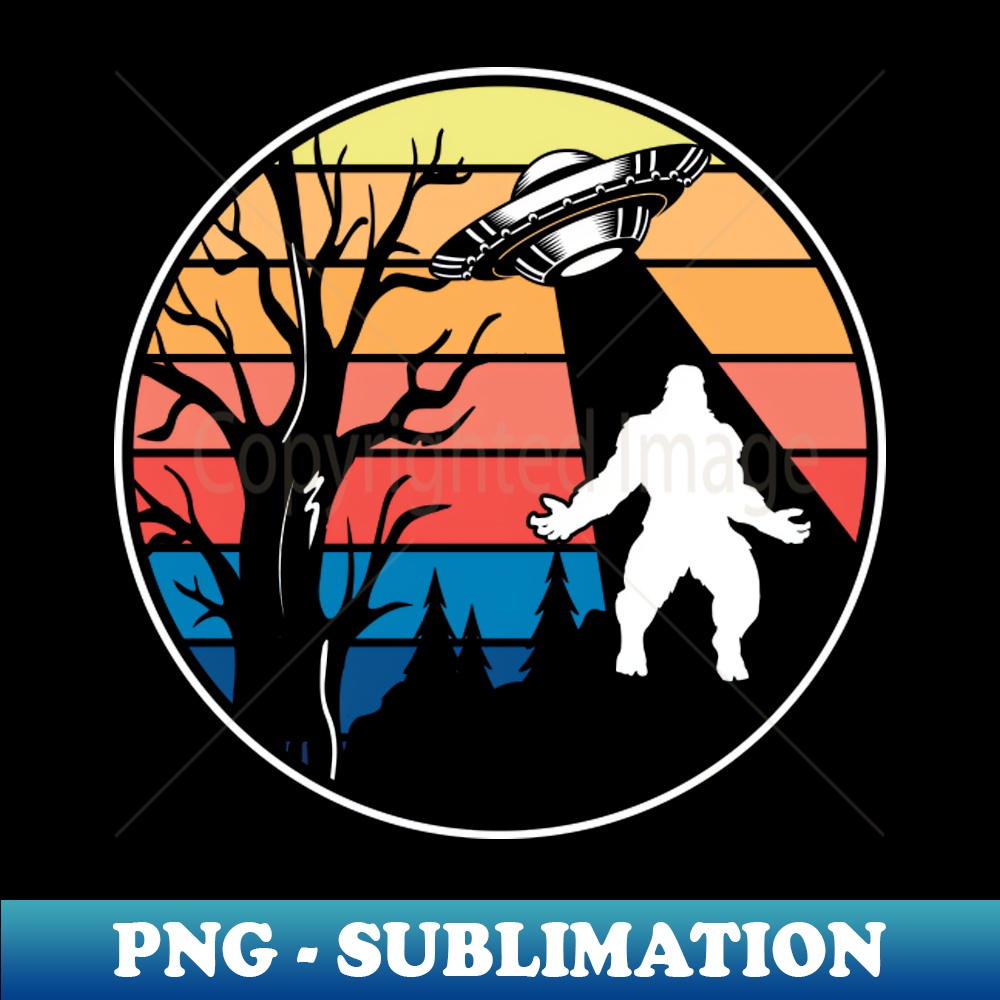 Bigfoot being beamed up - Retro PNG Sublimation Digital Down | Inspire ...