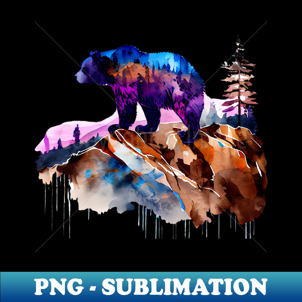Grizzly Bear Design - Retro PNG Sublimation Digital Download - Inspire ...