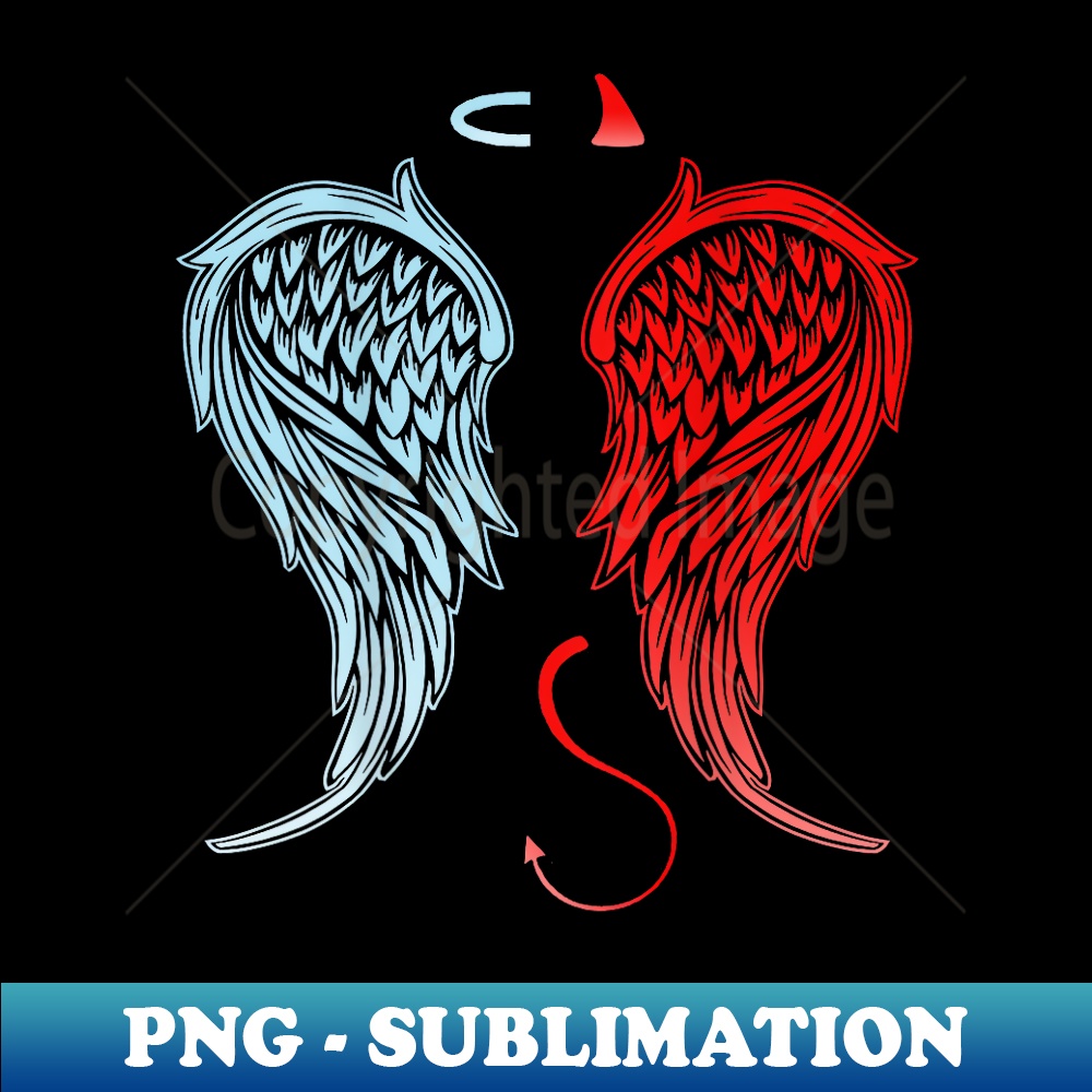 Half Angel Devil Wings on Back Halo Horns Tail Halloween - U | Inspire ...