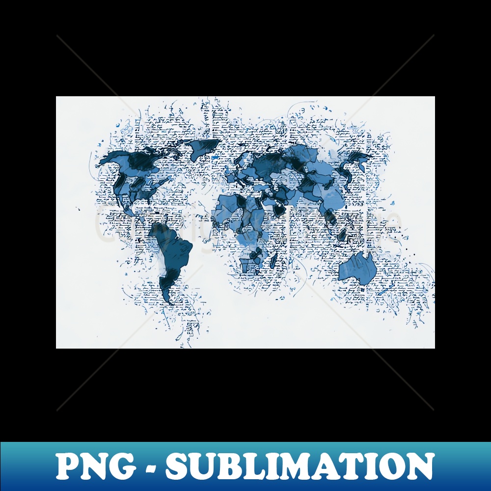 Vintage blue WORLD MAP for Geography Lovers - High-Resolutio | Inspire ...