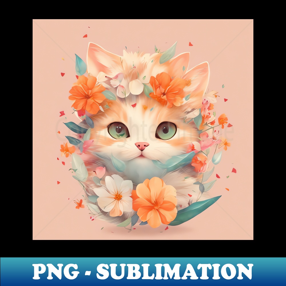Cute Kitten Digital Art T-shirts Framed Wall Art - PNG Trans | Inspire ...