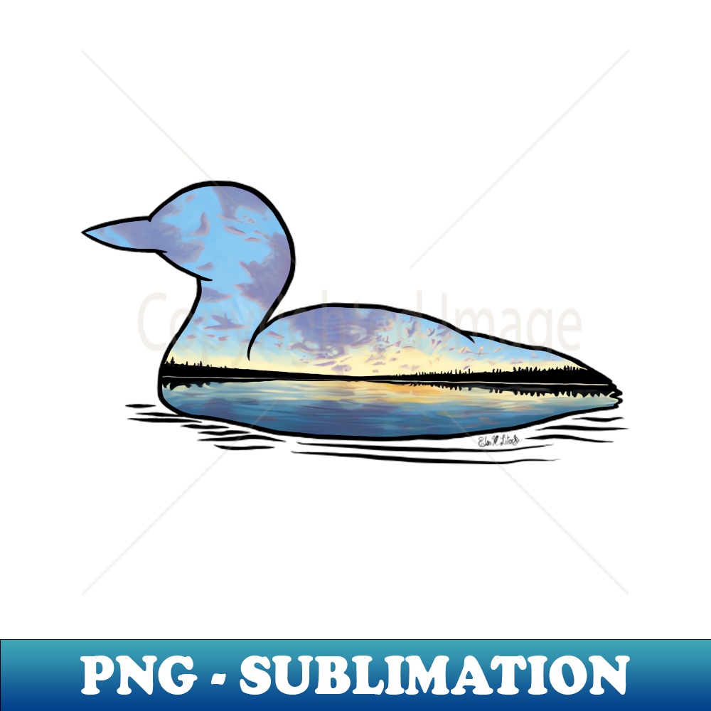 Loon Silhouette - Sunrise - PNG Transparent Sublimation File | Inspire ...