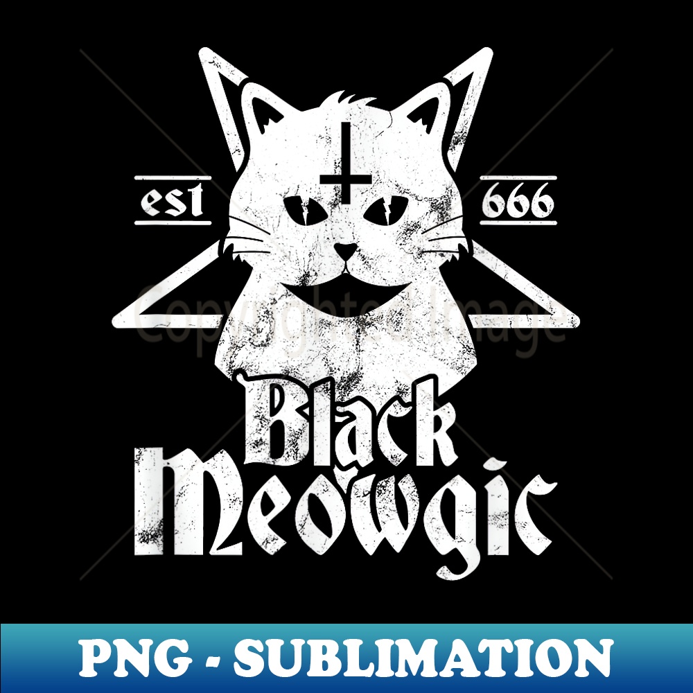 Black Meowgic Satanic Cat Baphomet Pentagram 666 Witchcraft - Inspire ...