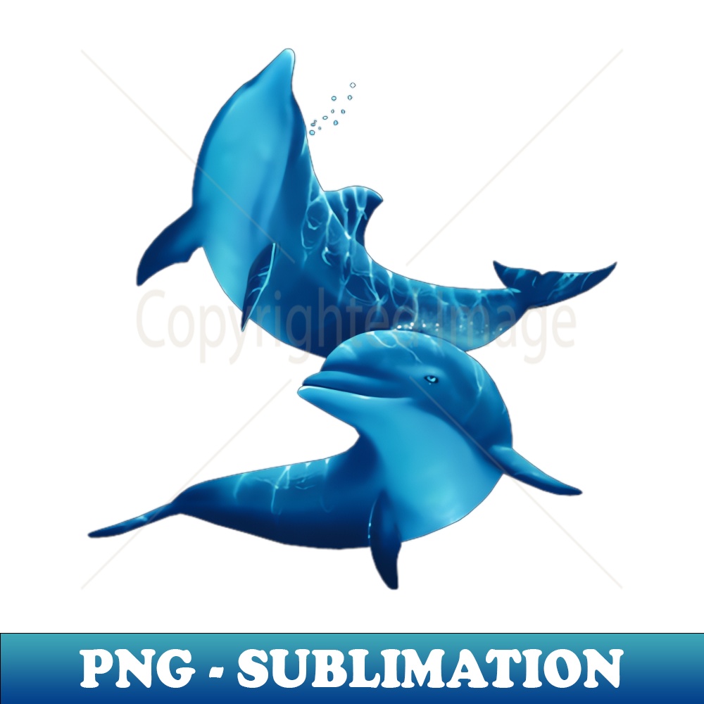 Two Blue Dolphin - Artistic Sublimation Digital File - Perfe | Inspire ...