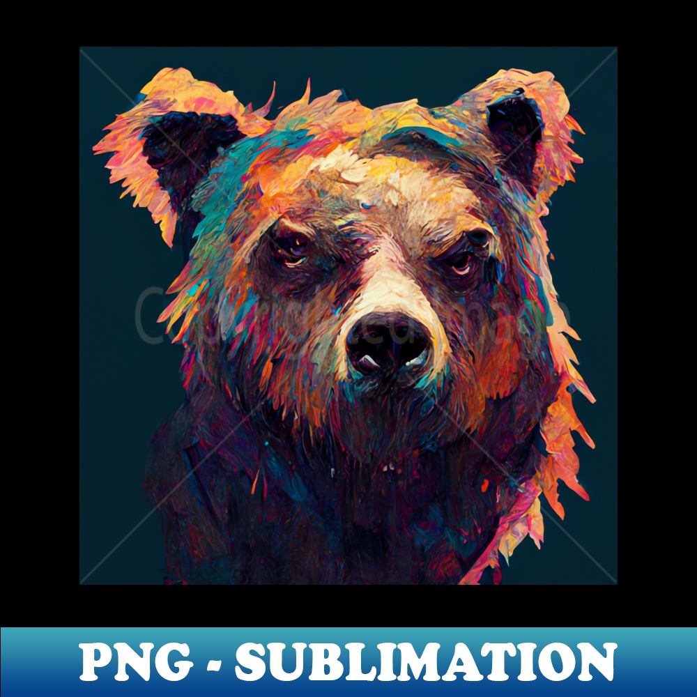 Grumpy Grizzly Bear Head - Modern Sublimation PNG File - Per | Inspire ...