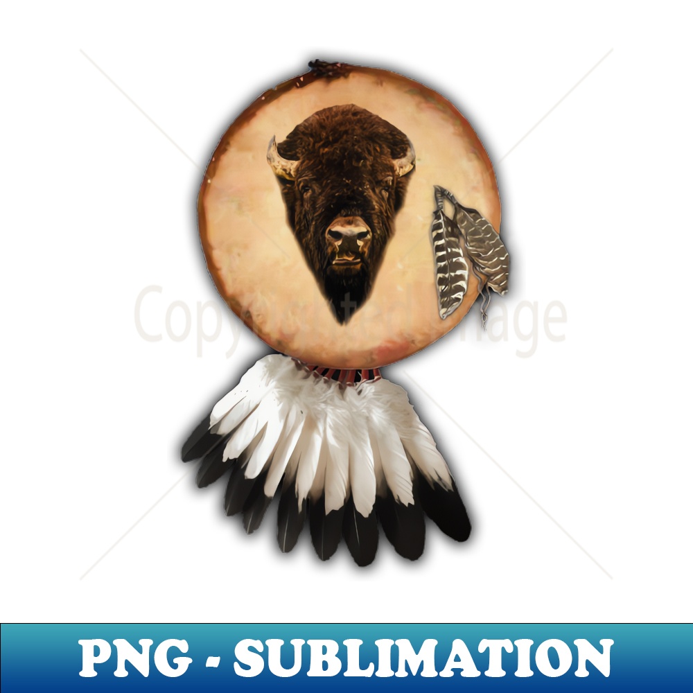 Bison head on Indian shield - Trendy Sublimation Digital Dow - Inspire ...