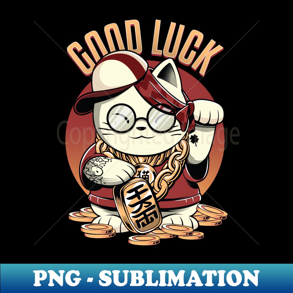 GOODLUCK Chinese Cat hype beast swag - PNG Transparent Subli - Inspire ...