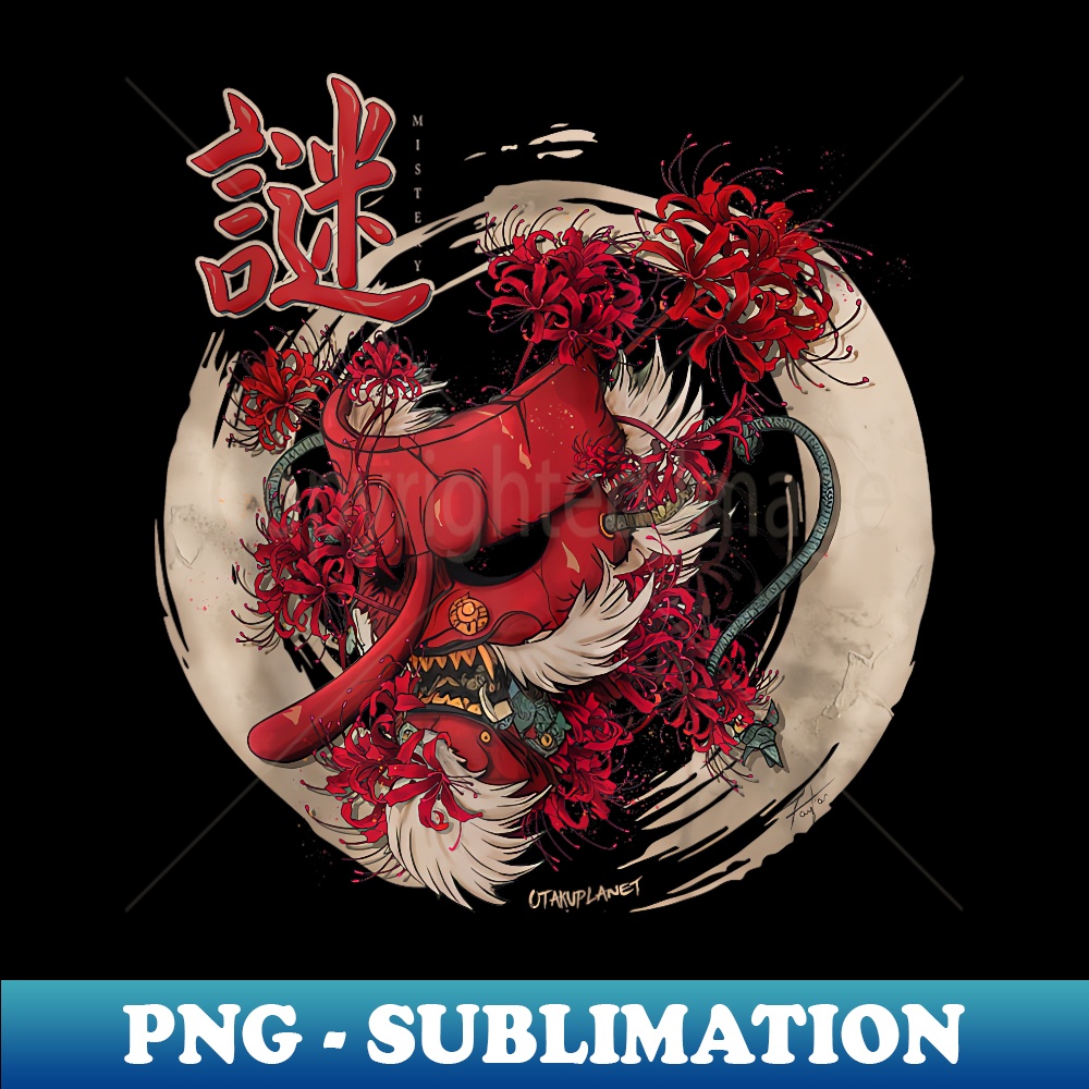 Japanese spider lily anime aesthetic with Tengu mask graphic | Inspire ...