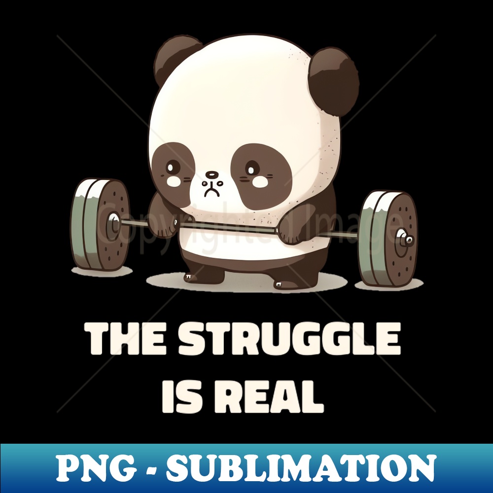 Panda The Struggle Is Real Funny Weightlifting Workout Gym T | Inspire ...