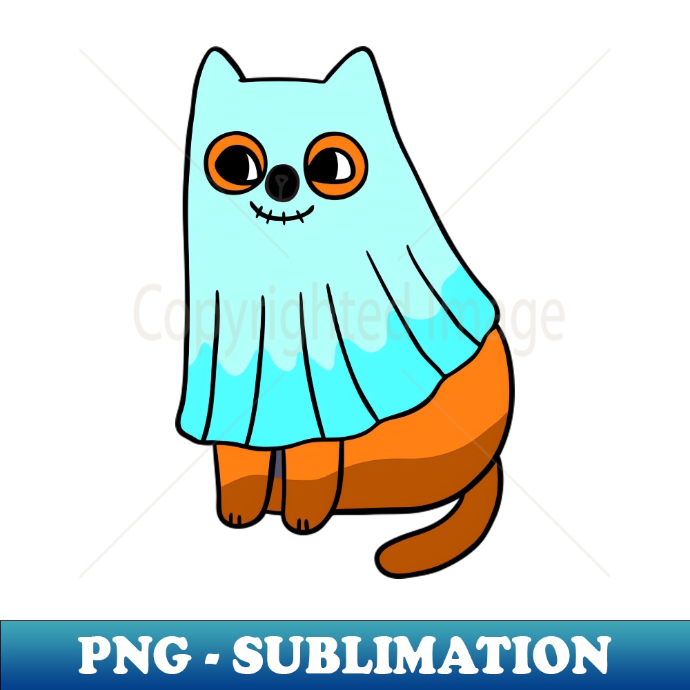 CUTE GHOST CAT HALLOWEEN MAKEOVER - PNG Transparent Digital - Inspire ...