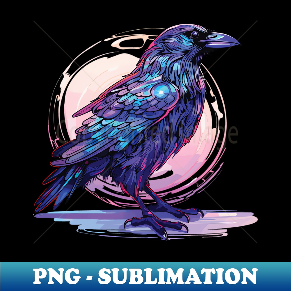 Holographic Raven Halloween Design - PNG Transparent Digital - Inspire ...