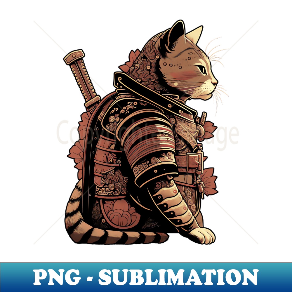 Samurai Cat - PNG Transparent Digital Download File for Subl | Inspire ...