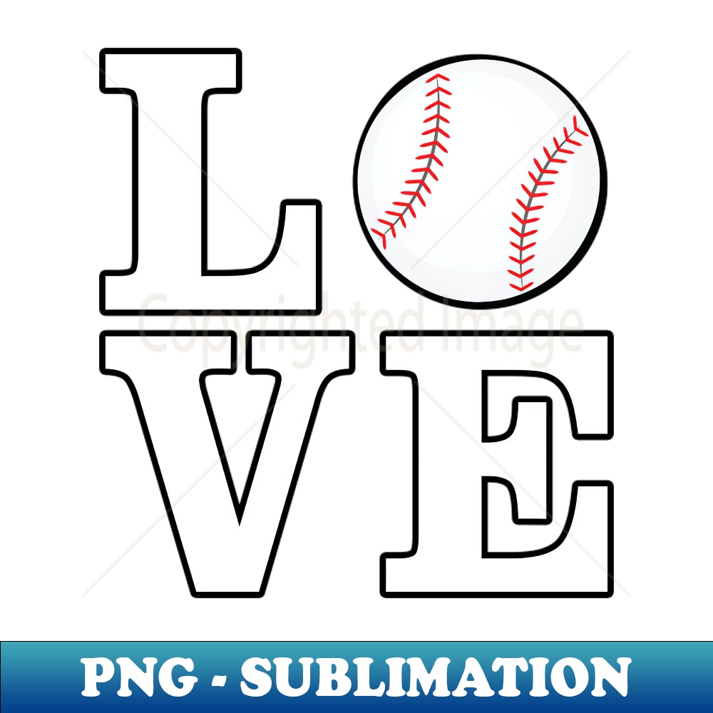 Love Baseball in White - Instant Sublimation Digital Downloa | Inspire ...