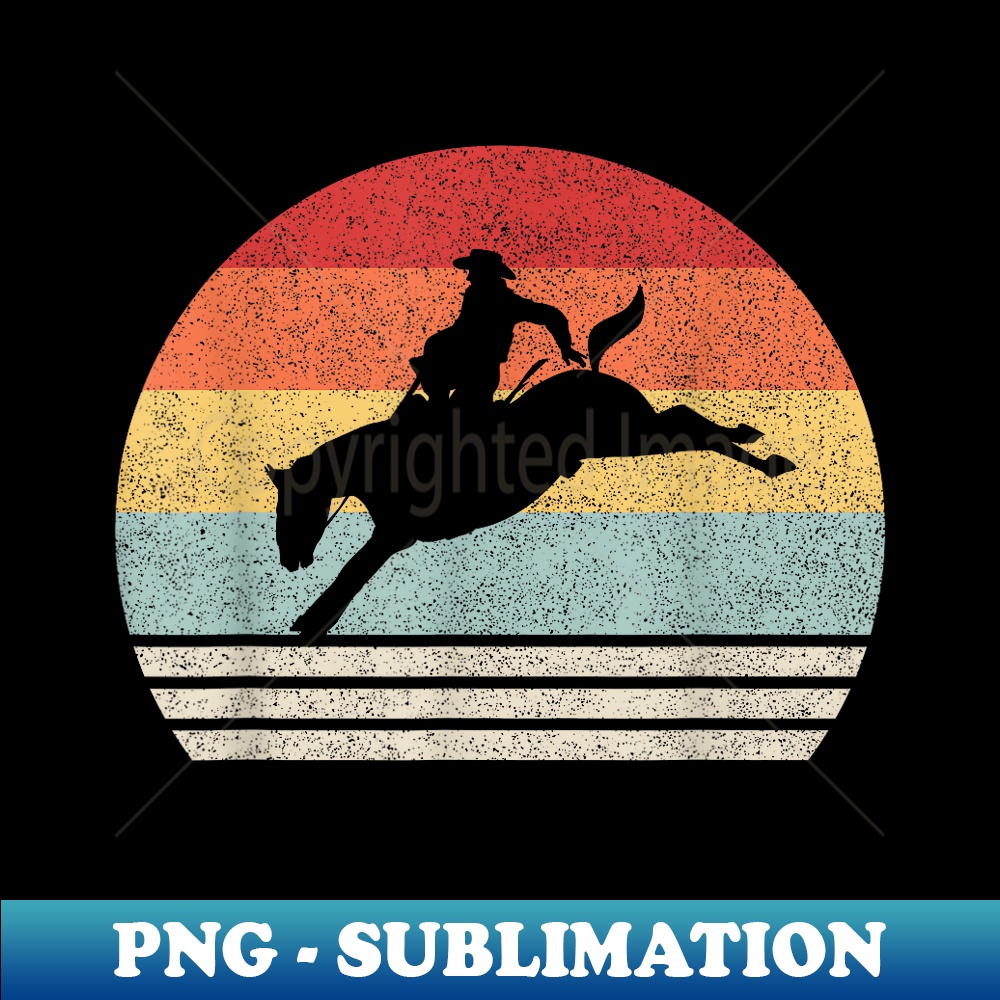 Retro Rodeo Bucking Bronc Riding Bronco Horse - PNG Transpar | Inspire ...