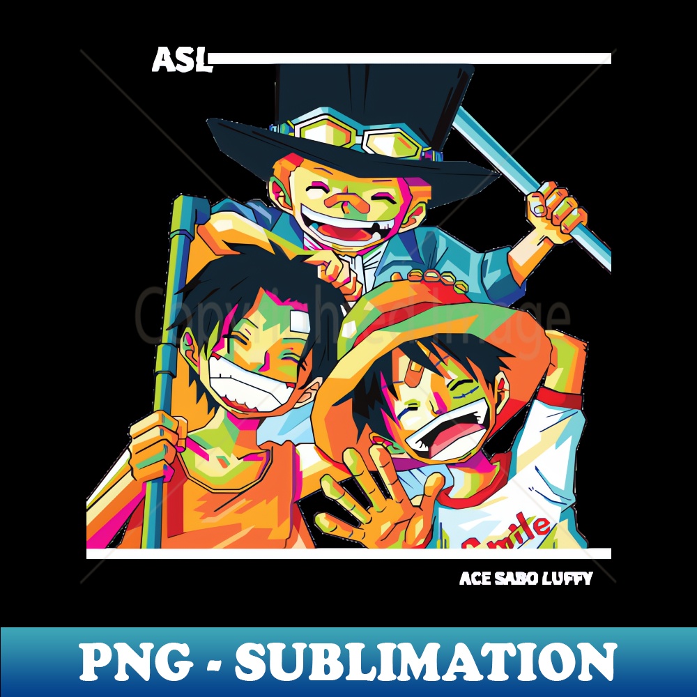3 Brother Ace Sabo Luffy In Wpap Pop Art - Artistic Sublimat - Inspire ...